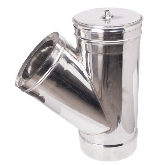 ᐉ Korstna kaksikseina 135° tee korgiga, isolatsioon, roostevaba teras ...